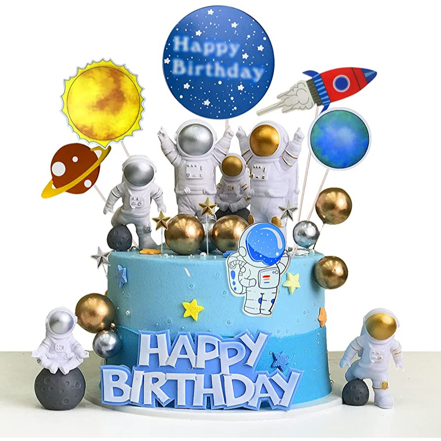 Space Cake Topper Space cake Toppers Astronaut Figurine Birthday Outer ...