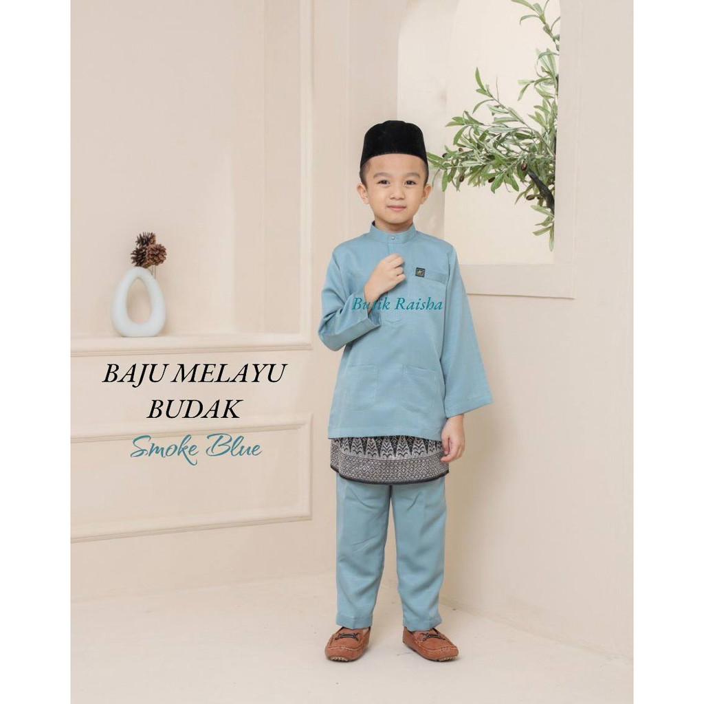 Baju MALAY BUDAK CEKAK MUSANG [SMOKE BLUE] | Shopee Philippines
