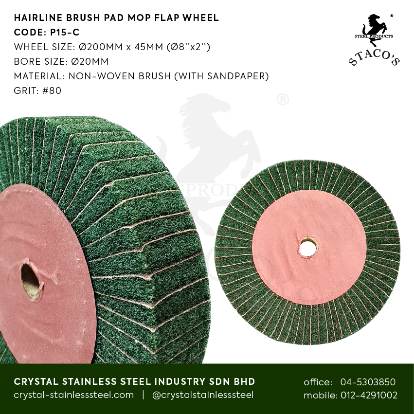 STACOS Non Woven Nylon Fiber Hairline Brush Pad Drum Mop Flap Wheel ...