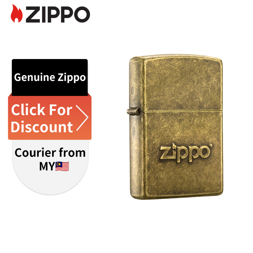 Zippo Antique Brass Windproof Pocket Lighter Stamped With Zippo Logo 28994 | Shopee Philippines