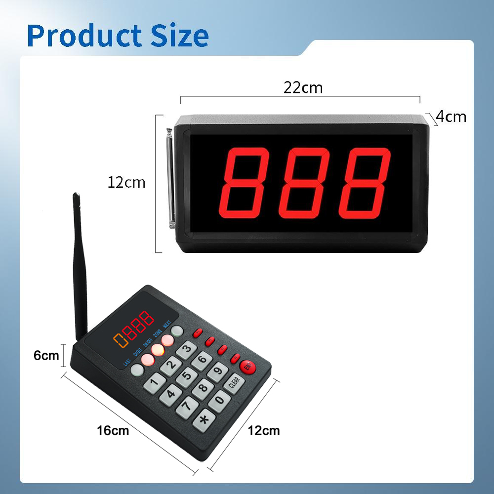 Wireless Queue Number System aloud Calling System / 3-Digit Calling Management Wireless Call ...