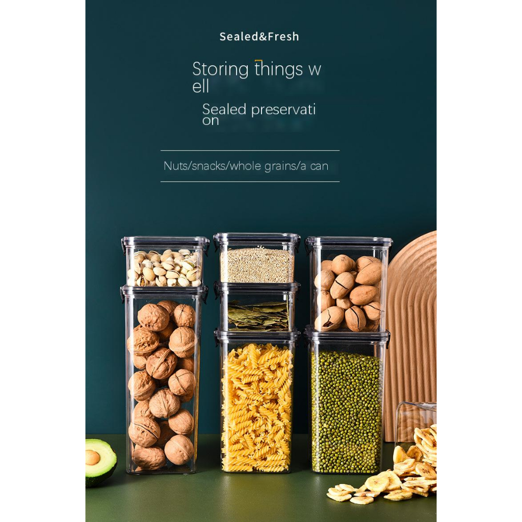 Stackable Transparent Food Storage Container Kitchen Organiser Vacuum ...