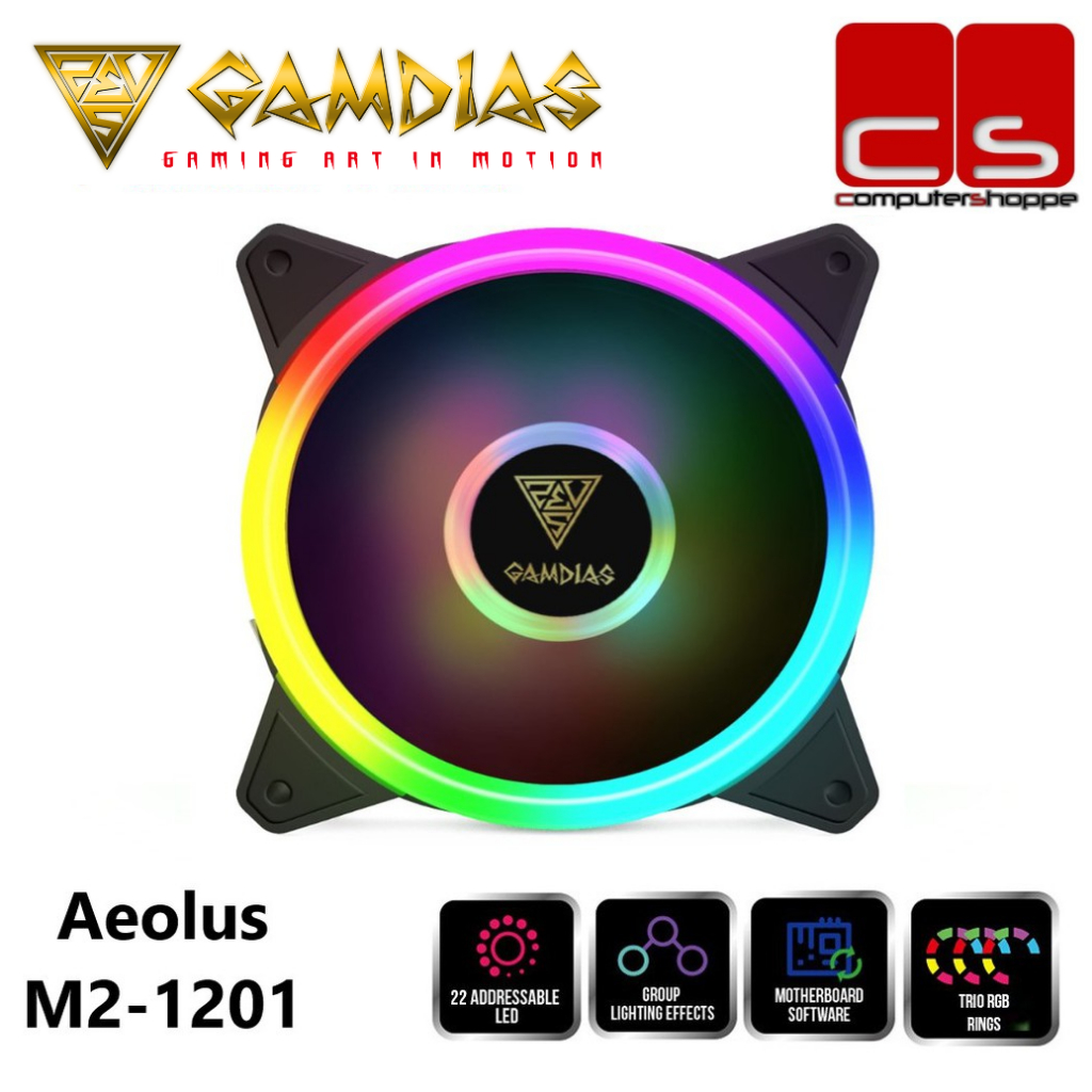 Gamdias Aeolus M2-1201 120mm Trio RGB Fan | Shopee Philippines