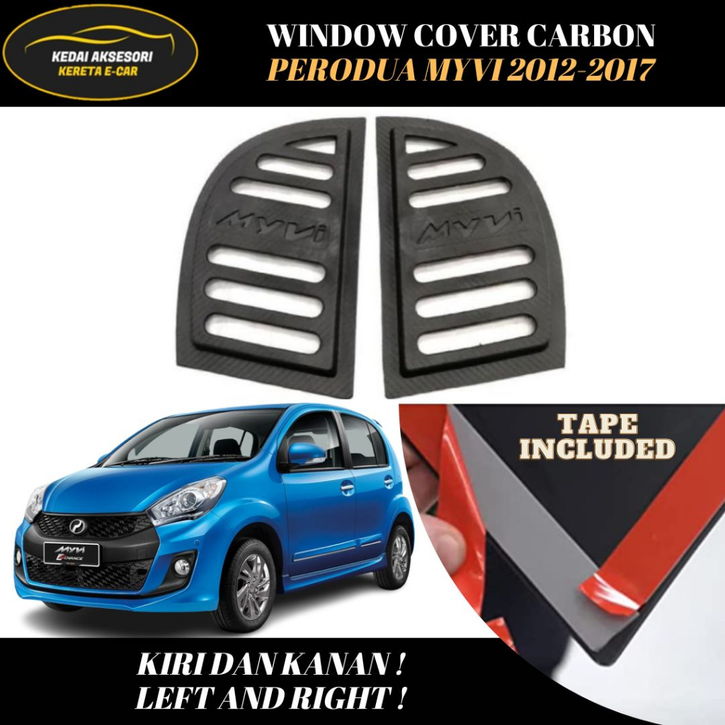 Perodua Myvi 2012-2017/Myvi Lagi Best/Myvi SE Rear Side 3D Carbon ...