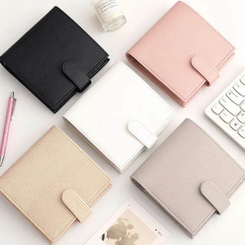 (5 colors) A7 POCKET SIZE LIZARD LEATHER BUDGET BINDER WALLET PLANNER ...