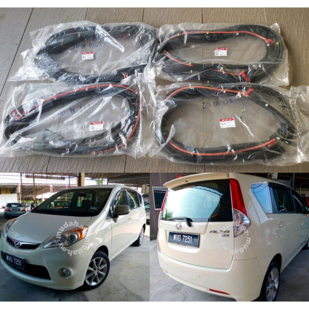PERODUA ALZA DOOR RUBBER/ GETAH PINTU FRONT/DEPAN & REAR/BELAKANG ...