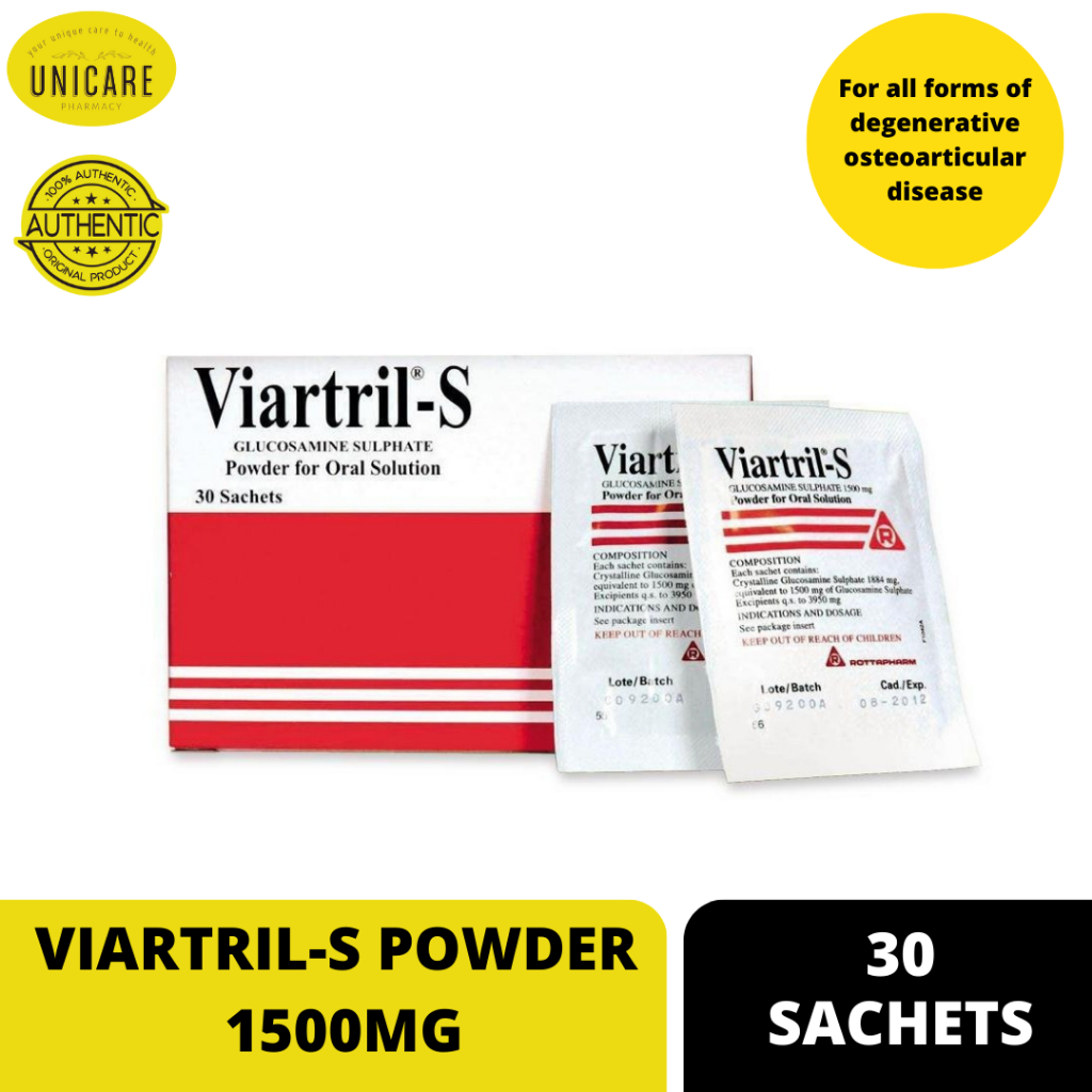 VIARTRIL-S POWDER GLUCOSAMINE SULPHATE 1500MG 30 SACHETS | Shopee ...