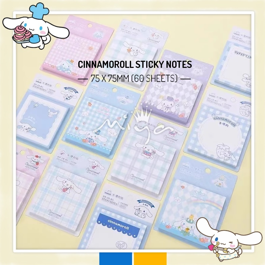 SANRIO CINNAMOROLL STICKY NOTES DECORATIVE PAPER STUDENT - 75 X 75mm ...