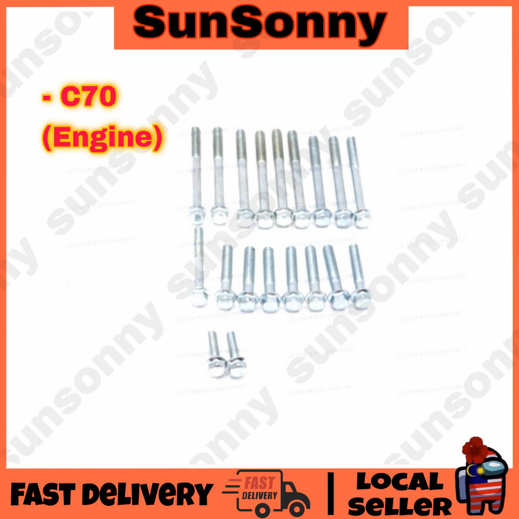HONDA C70 C 70 CRANKCASE FULL ENGINE COVER SCREW COMPLETE SET / ENGINE ...