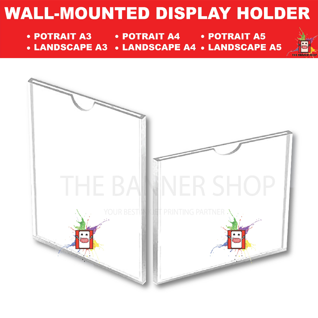 A3 A4 A5 Acrylic Wall Display, Acrylic Frame Slot In Memo Document Menu ...