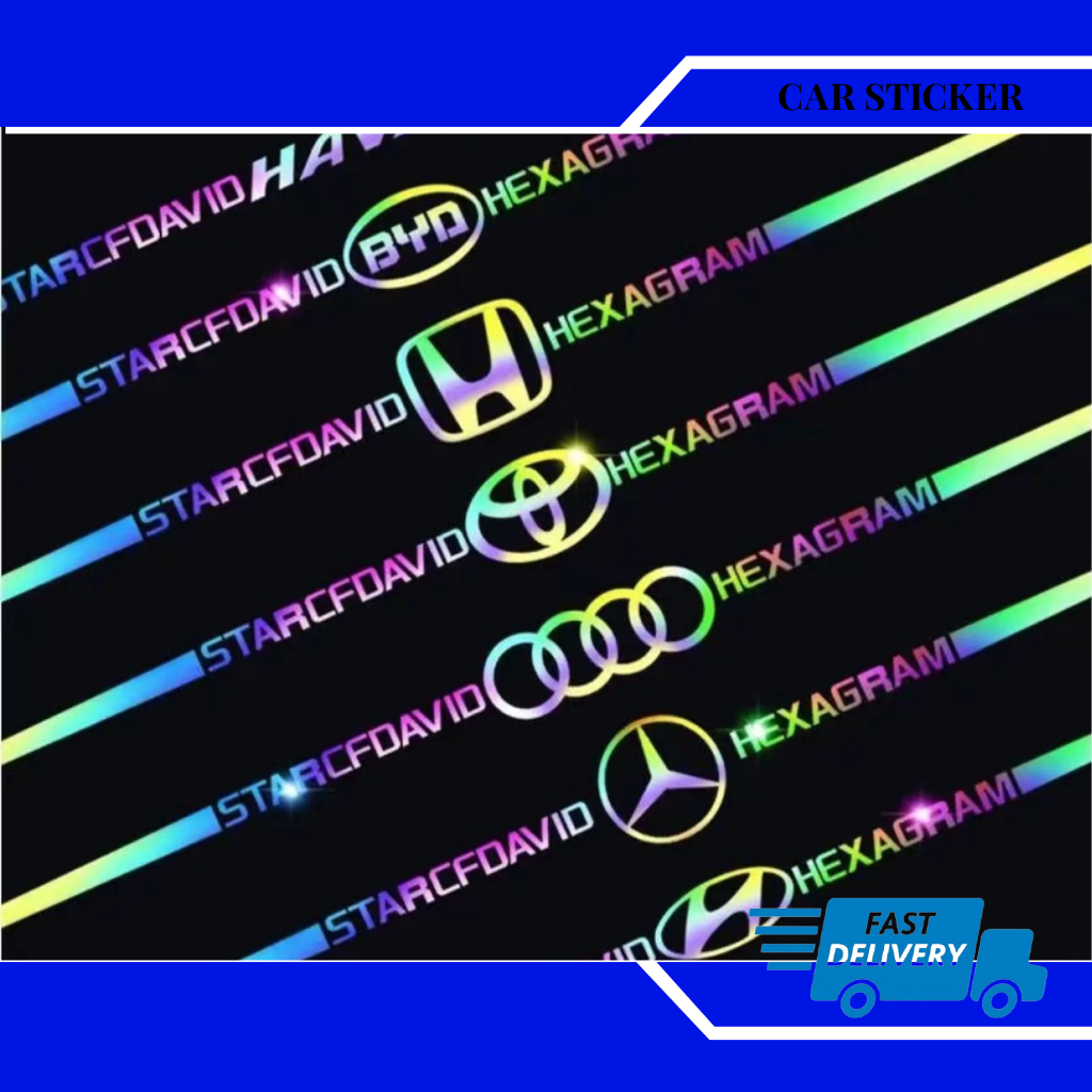 Laser Reflective ColorFul Car Logo Sticker/23 inch | Shopee Philippines