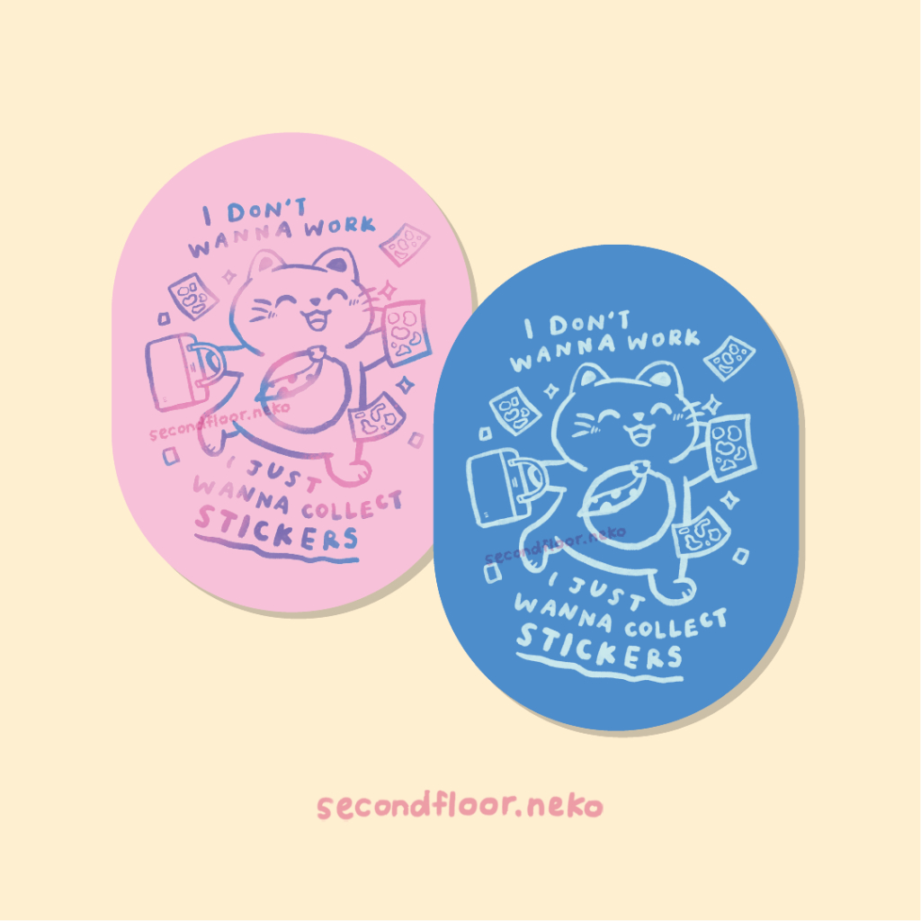 I wanna collect stickers - die-cut sticker | secondfloor.neko | Shopee ...
