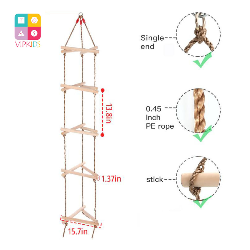 Playground Training Slackline Obstacle Course Triangle Rope Ladder ...