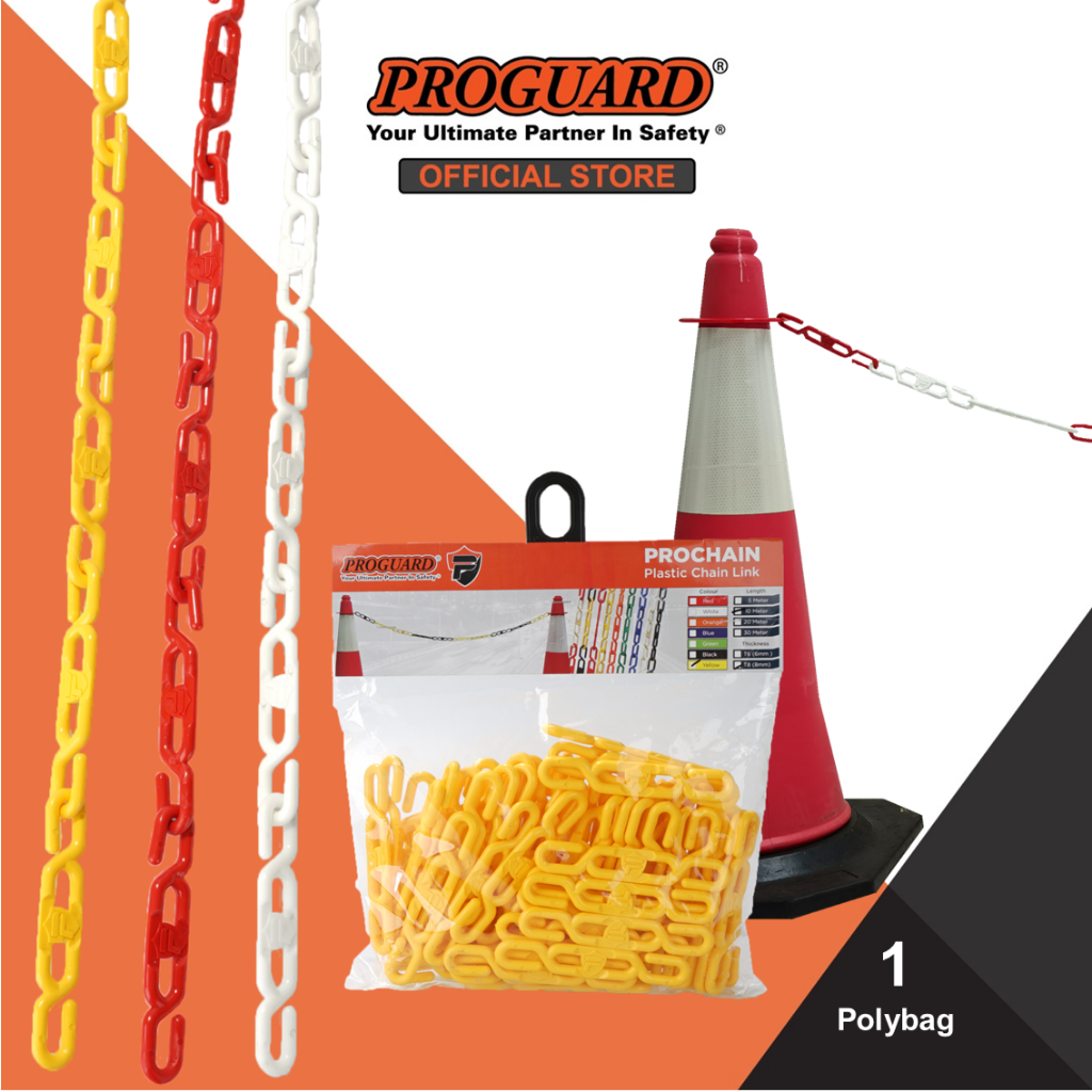 Proguard Plastic Chain Link Safety Chain Link / Rantai Plastik - T8 8mm ...