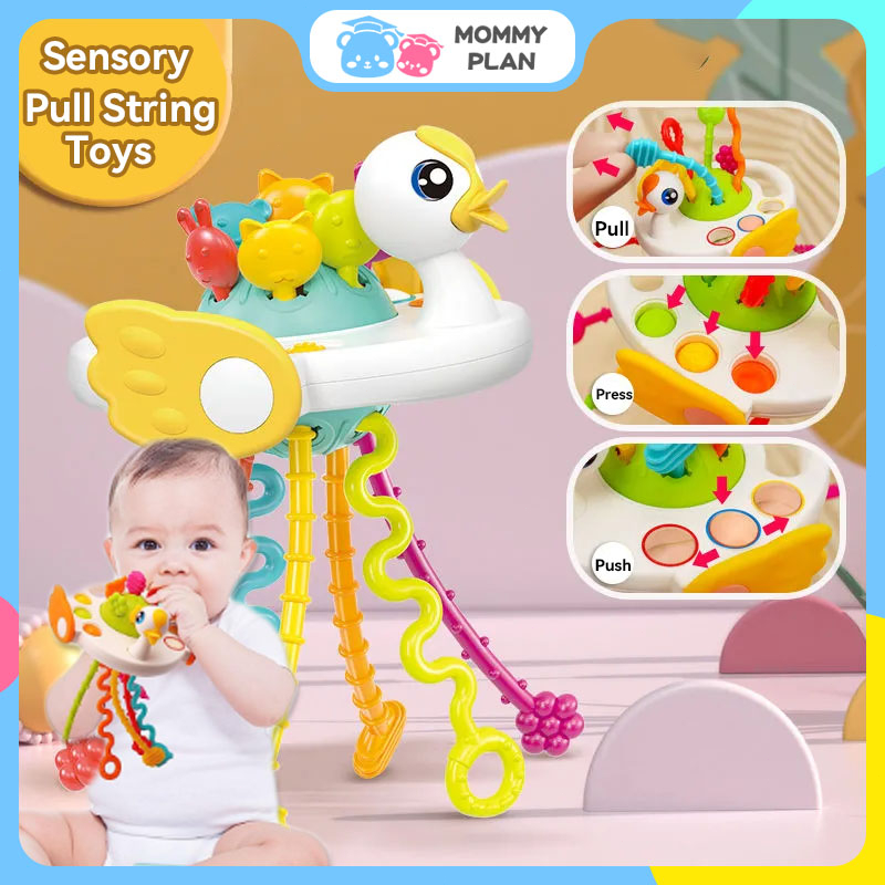 4 In 1 Baby Finger Toy Montessori Sensory Toys Busy Toy Silicone Pull ...