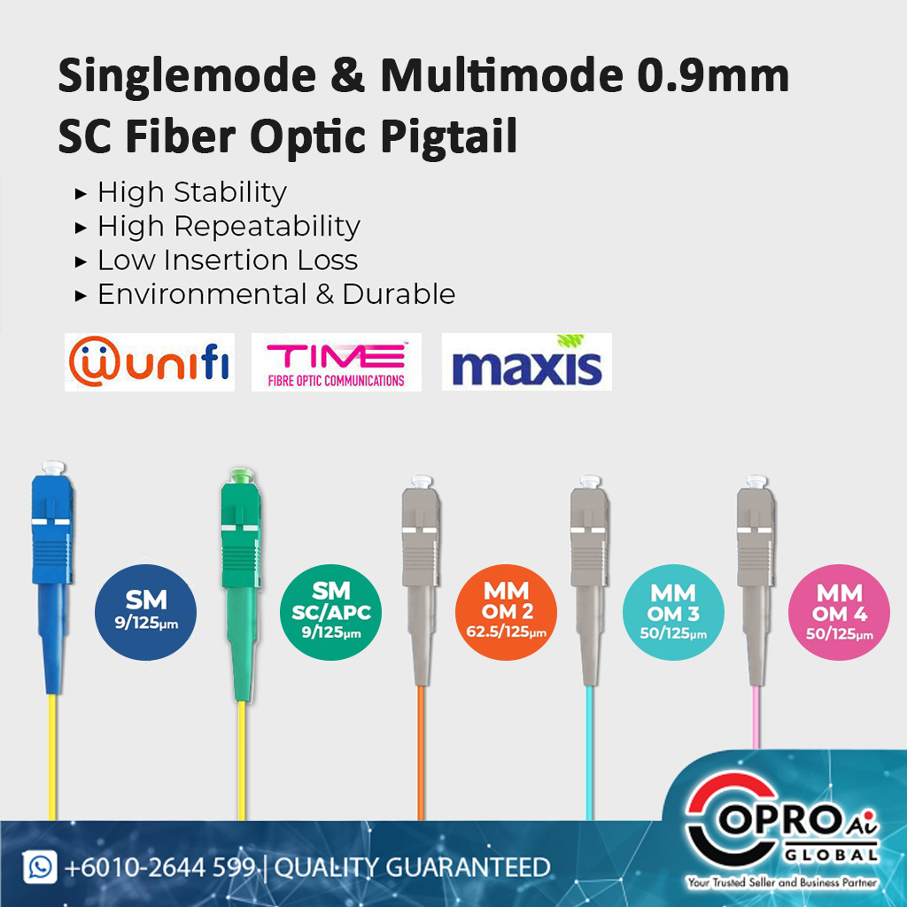 TM Test-Passed SC Simplex Singlemode Multimode Fiber Optic Pigtail 0 ...