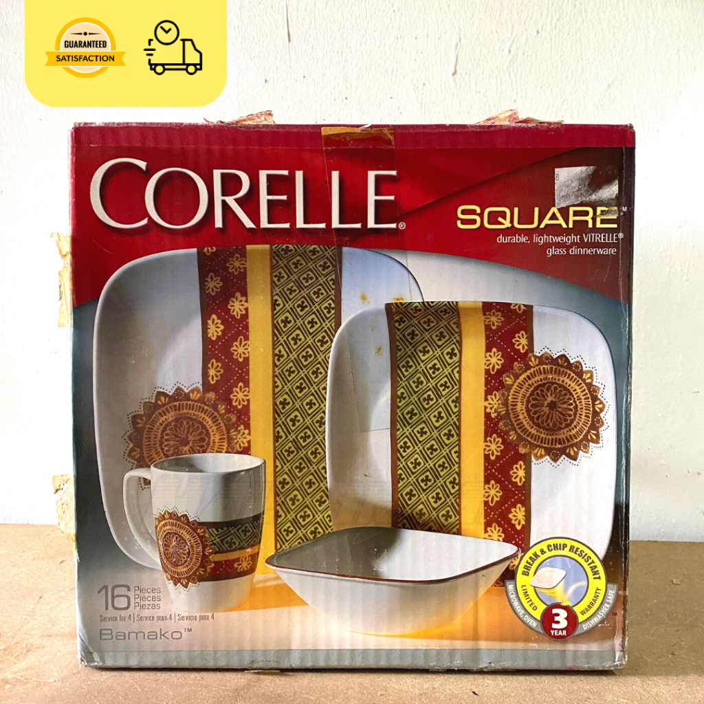 Corelle Square Dinnerware 16pc Set - Bamako | Shopee Philippines
