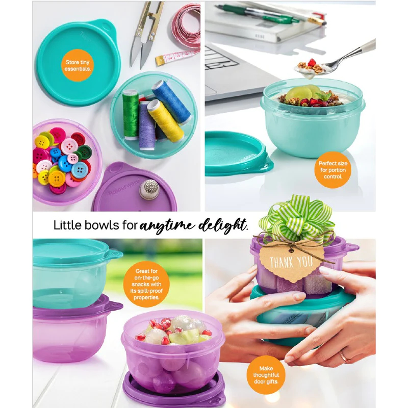 Tupperware Mini Bowl 200ml/230ml/Tiny Treats/Bekal Kecil/Food Storage ...