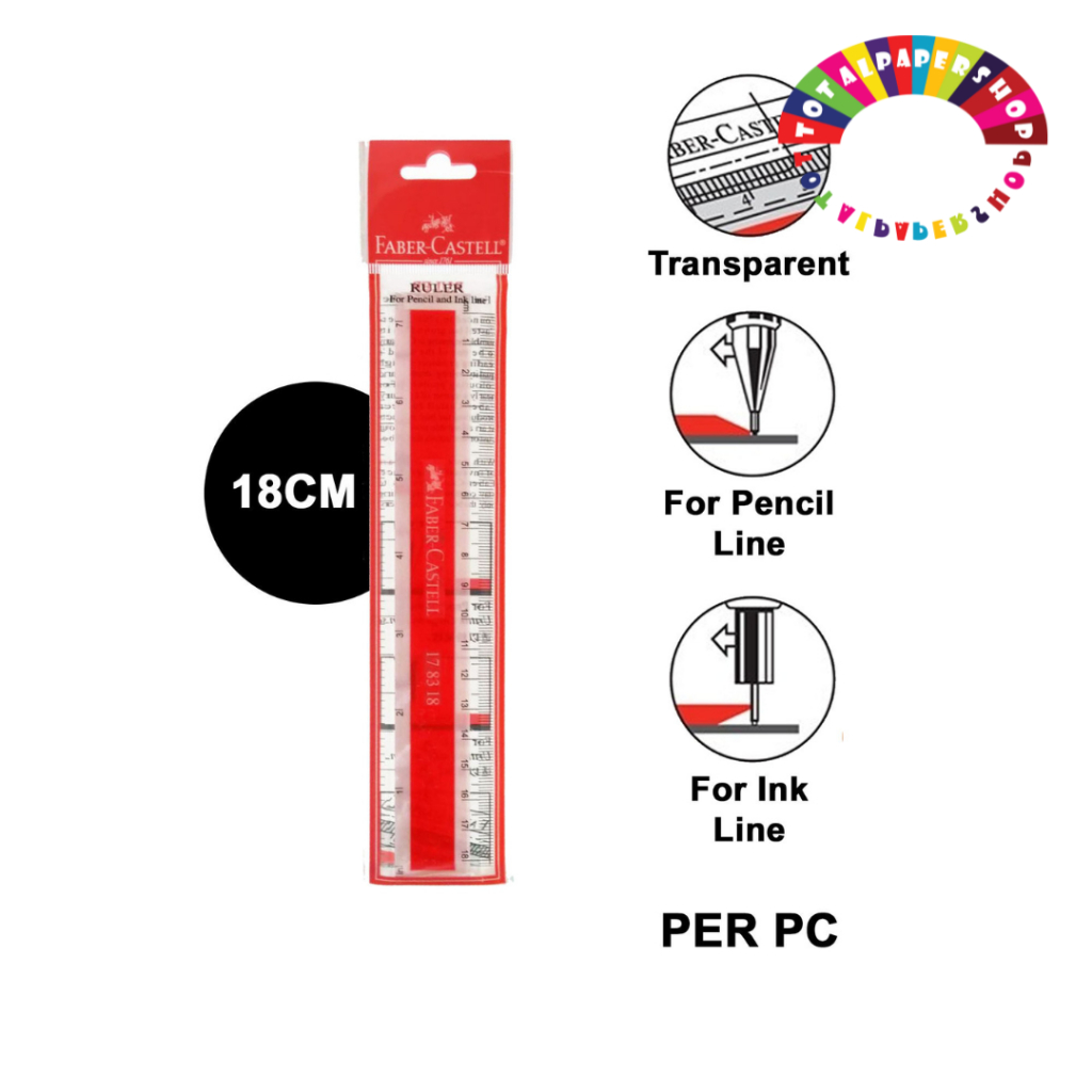 Faber-Castell Plastic Ruler 18cm | Shopee Philippines