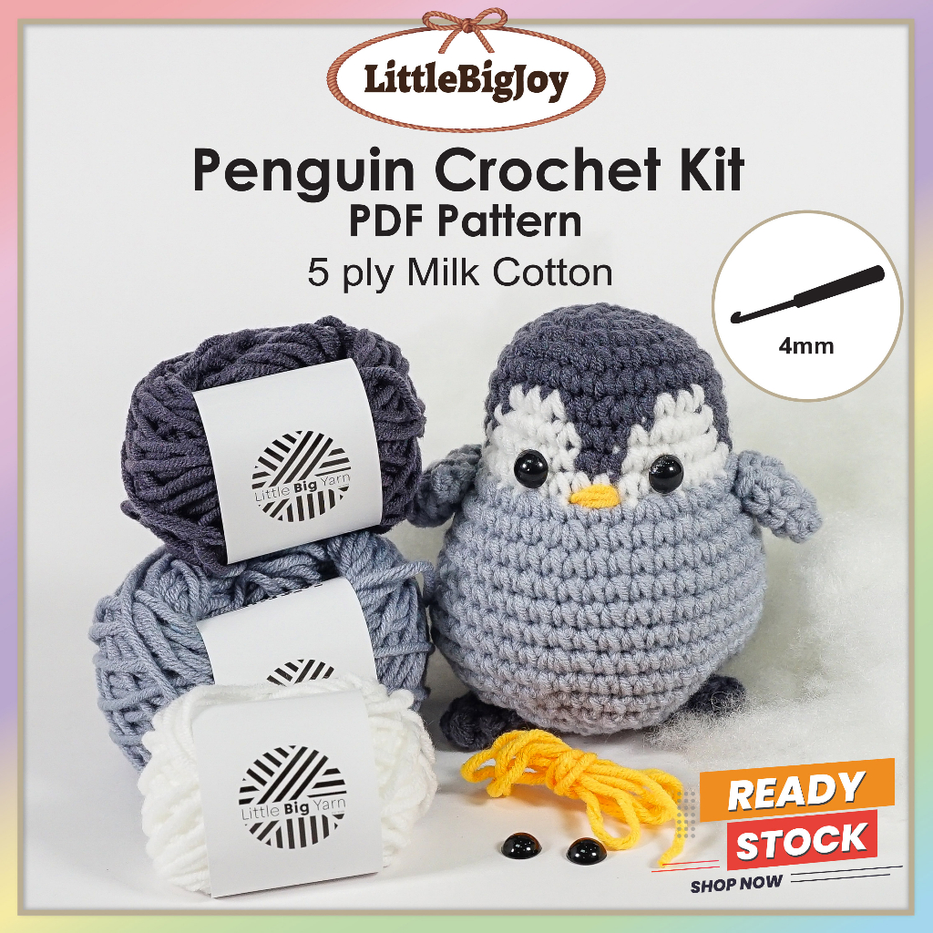 Crochet Amigurumi Penguin Winter Bird Burung Kit Material Package Dolls ...