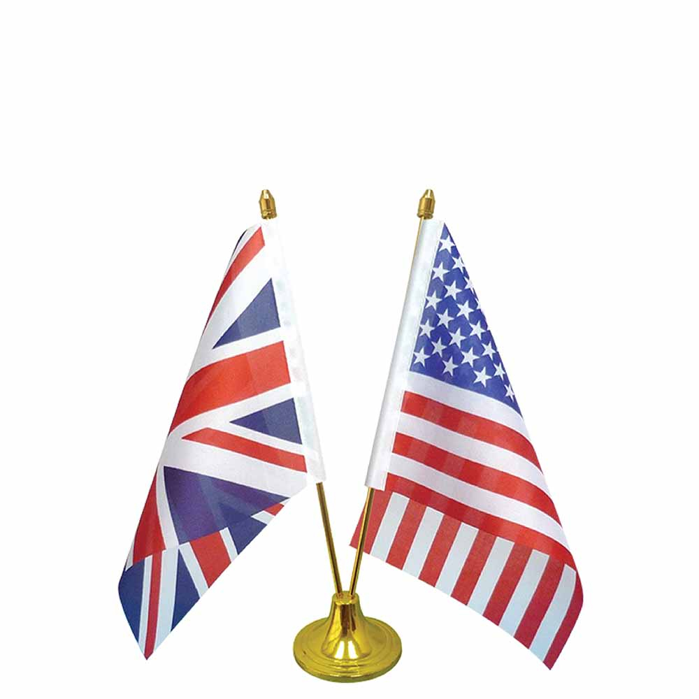 Table Flag Stand-Double ( Y Shape & Golden Round Base ) | Shopee ...