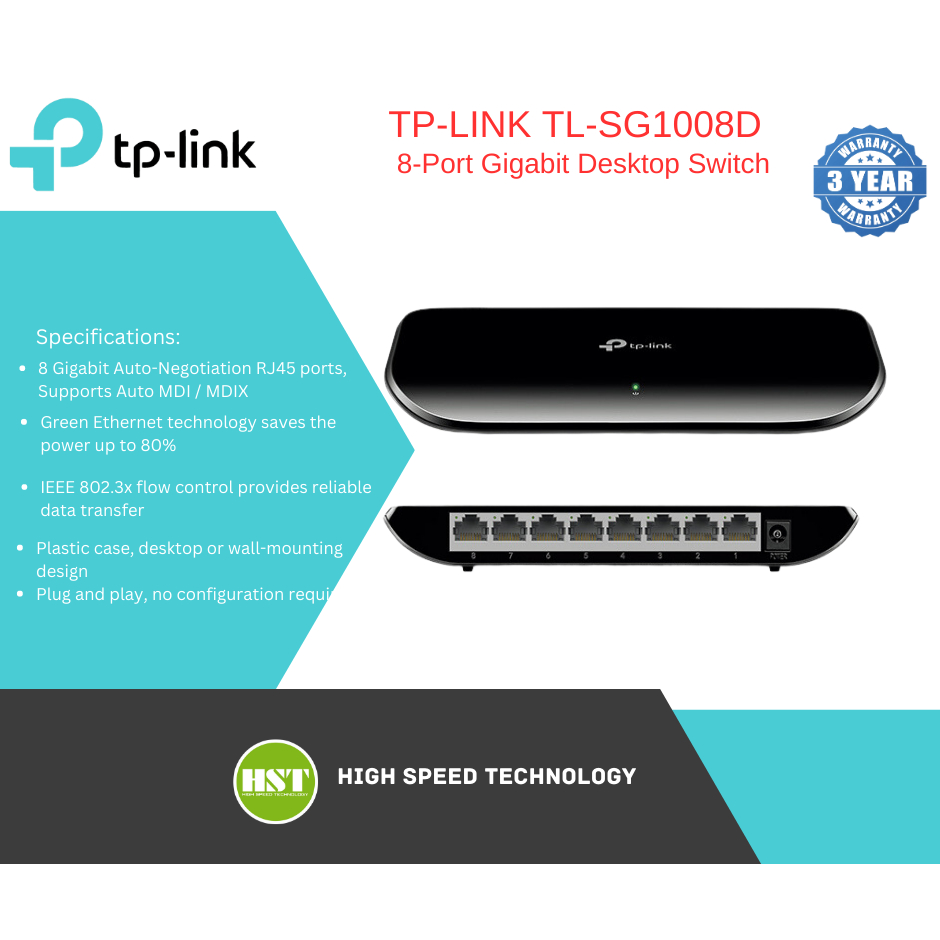 TP-LINK TL-SG1008D 8-Port Gigabit Desktop Switch | Shopee Philippines