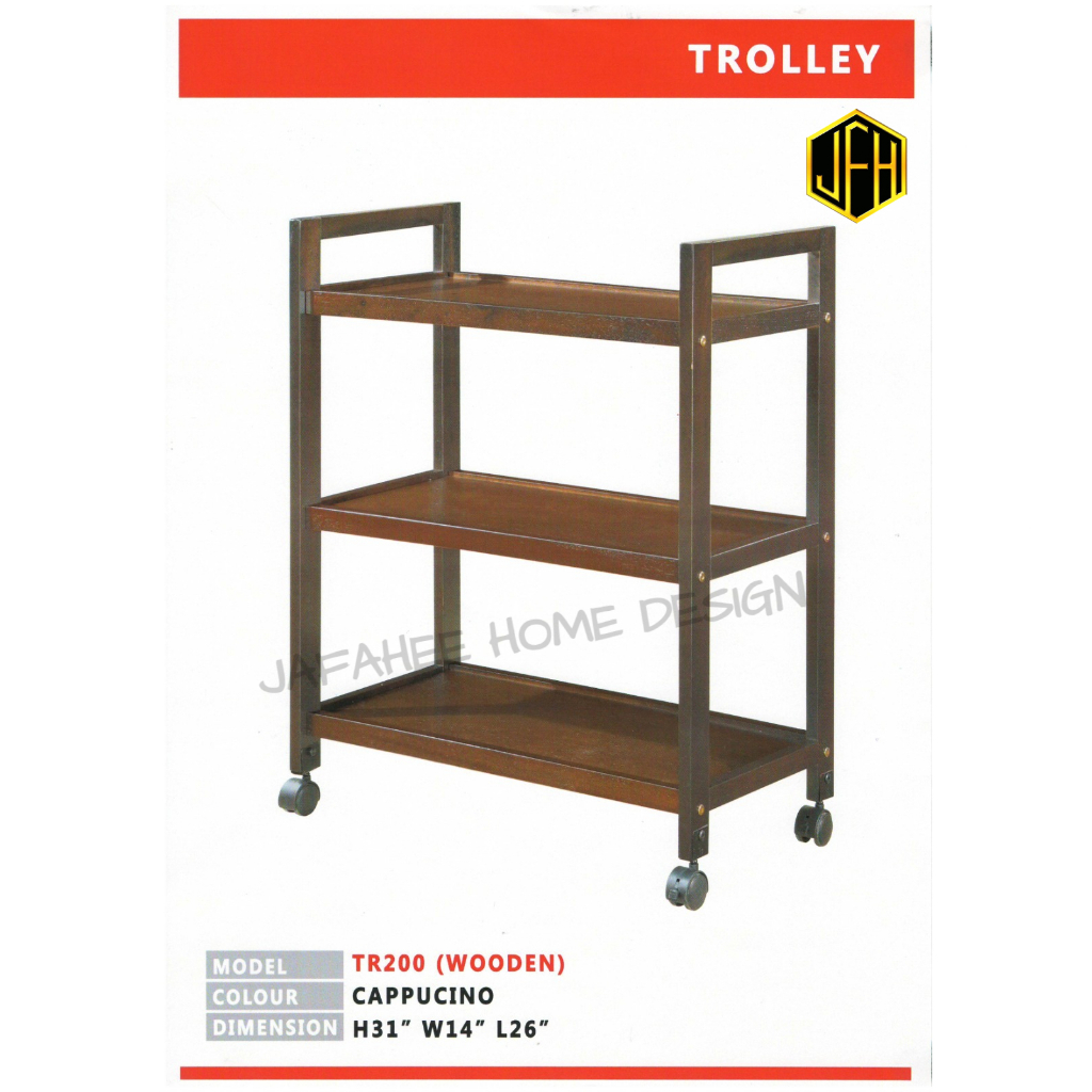 DH TR200 Wooden Trolley / Solid Wood Kitchen Trolley / Wooden Kitchen ...