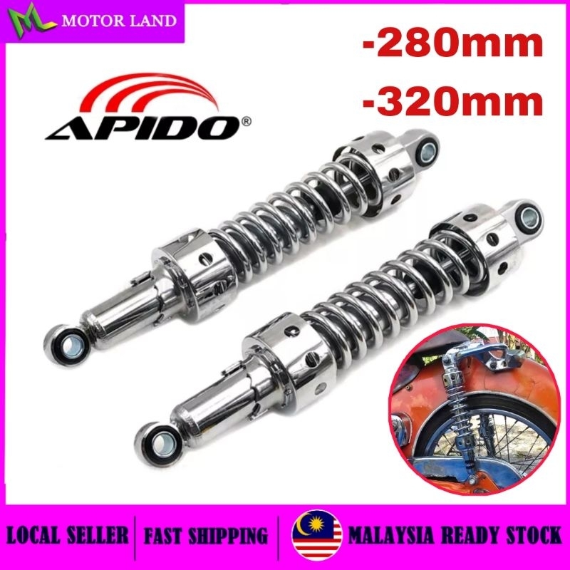 UNIVERSAL CHOPPER ABSORBER 280MM 320MM CHROME REAR SUSPENSION SHOCK ...