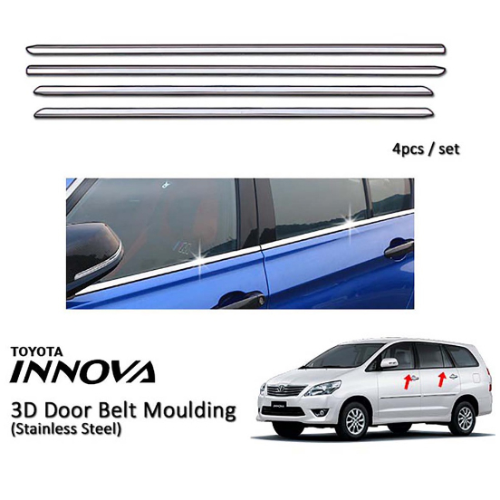 Toyota Innova 2005-2016 Window Trim Chrome Lining / Door Belt Moulding ...