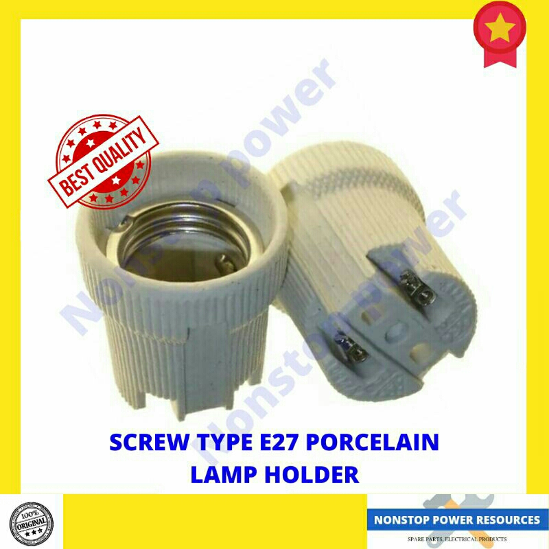 HEAVY DUTY E27 Ceramic Porcelain Holder Screw Type E27 Porcelain Lamp ...