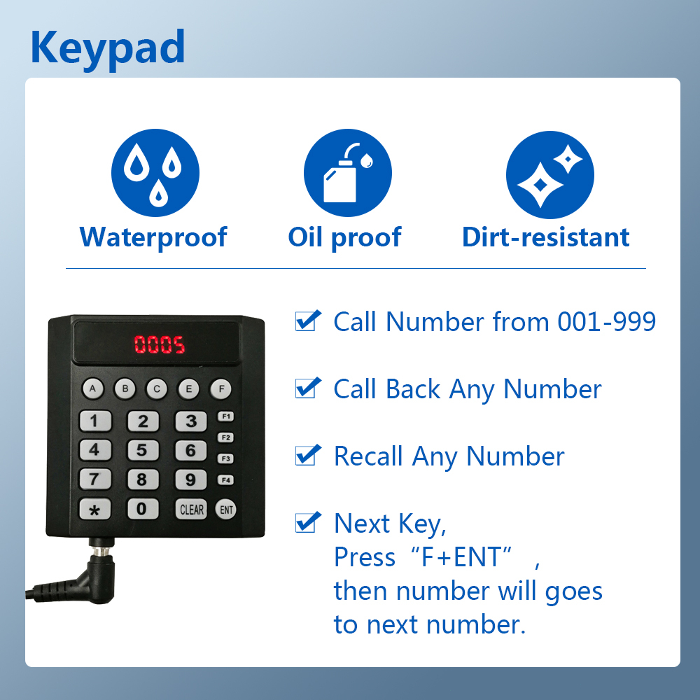Wireless Queue Number System aloud Calling System / 3-Digit Calling Management Wireless Call ...