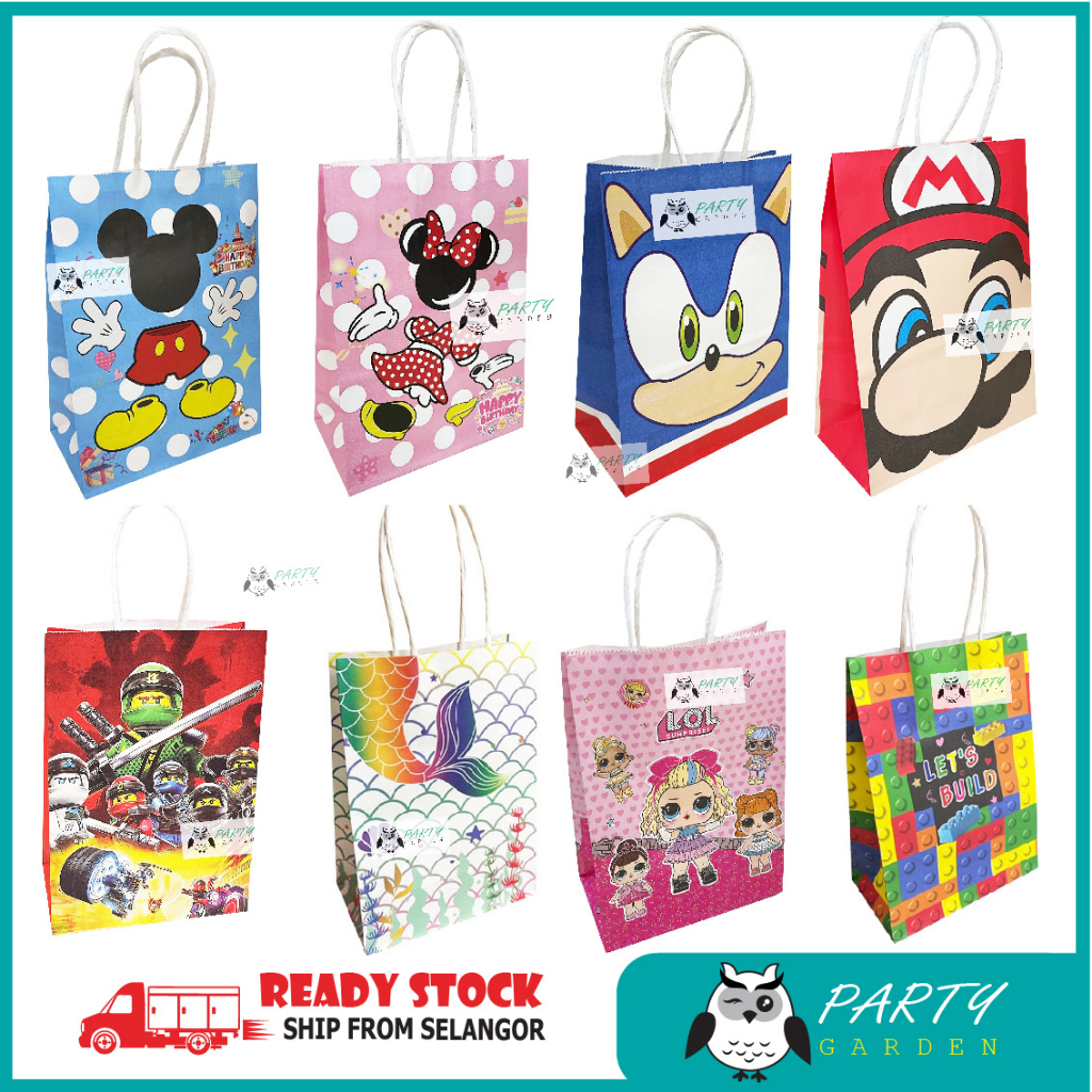 Mickey Minnie LOL Lego Ninjago Sonic Mermaid Super Mario Paper Bag ...