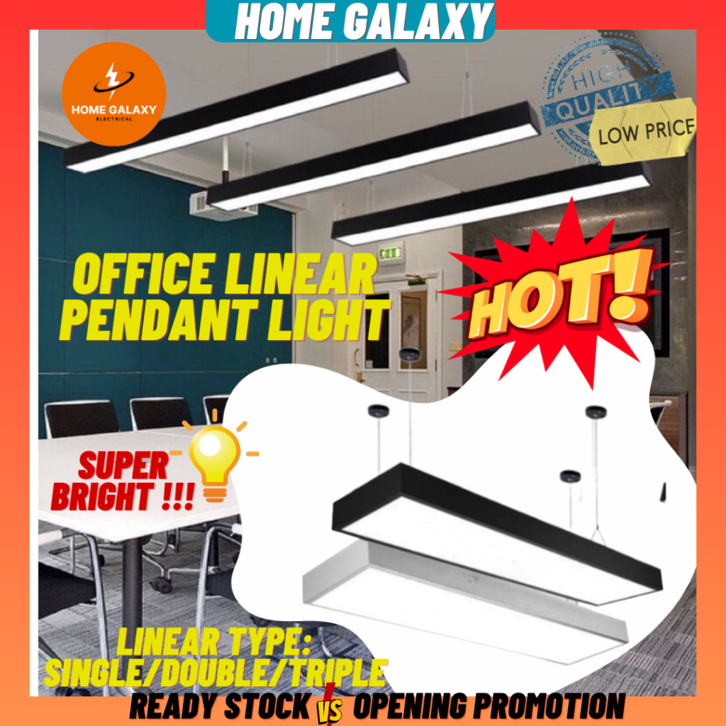 Office Pendant Light 4FT LEDT8 Linear Light Casing Kalimantang Tube ...