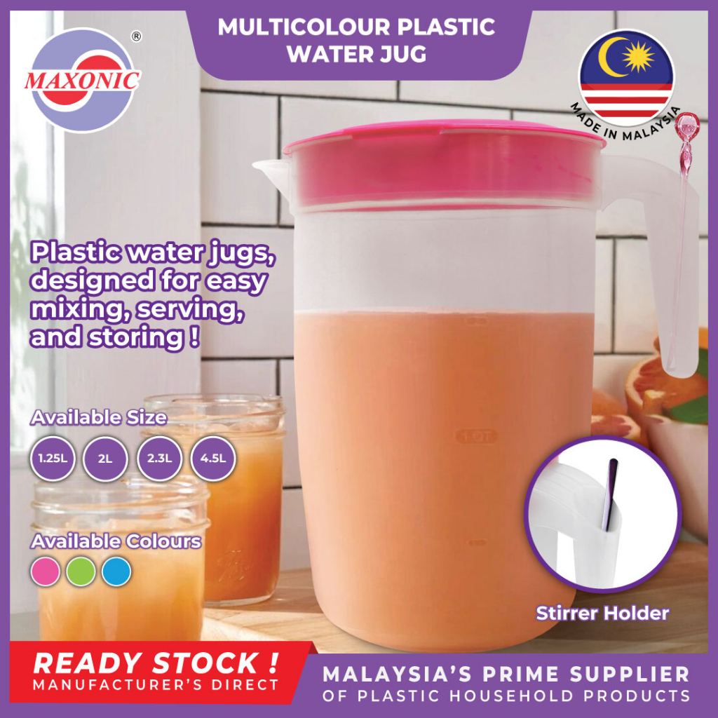 MAXONIC 4.5L PLASTIC WATER JUG WITH LID WATER PITCHER KIDS WATER JUG ...