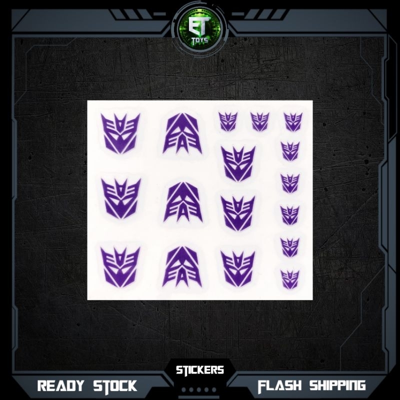 Transformers Borderless Stickers Decepticon Logo Dry Transfer Sticker ...