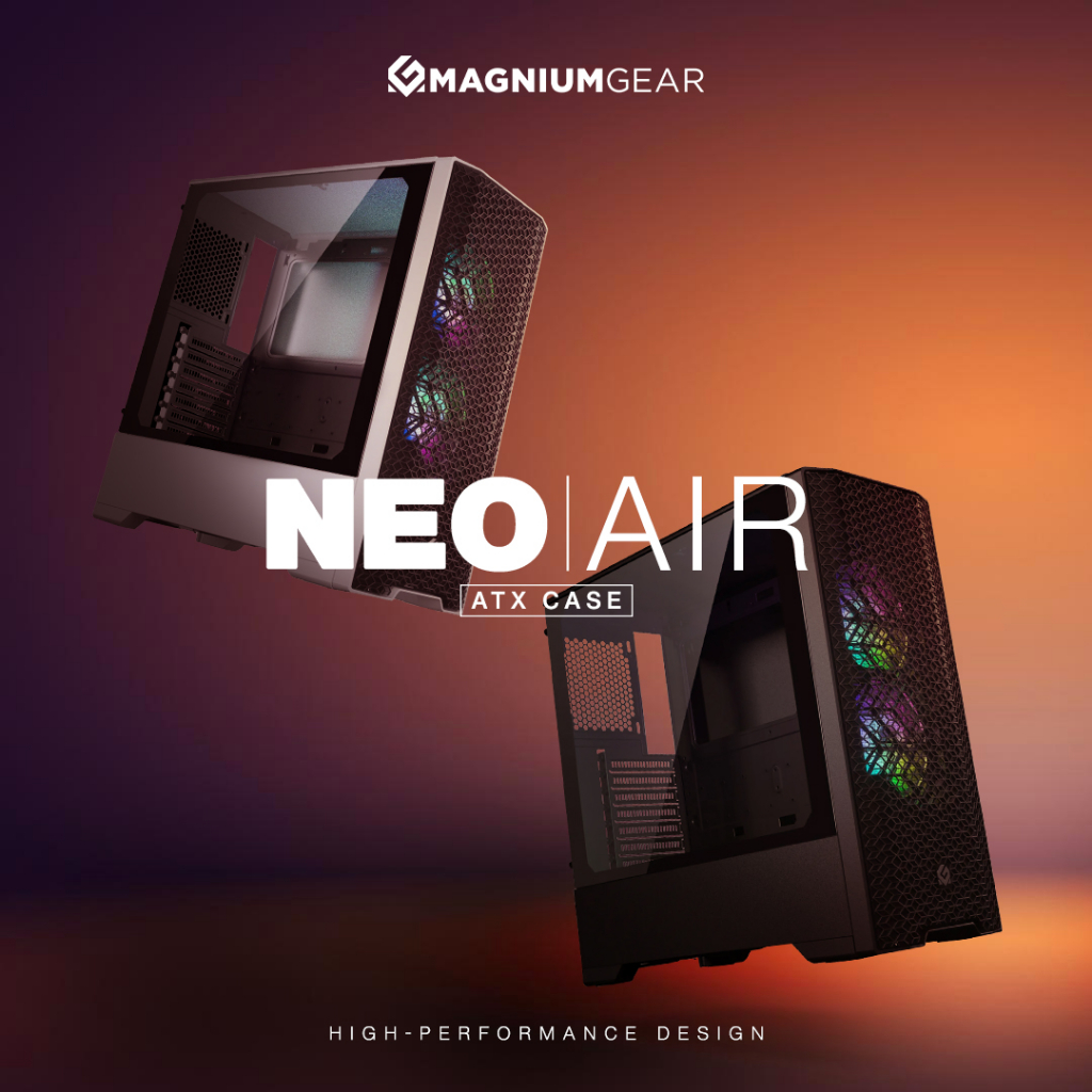 MAGNIUMGEAR NEO AIR - ATX DRGB TG Casing With Mesh Front Panel [BLACK ...