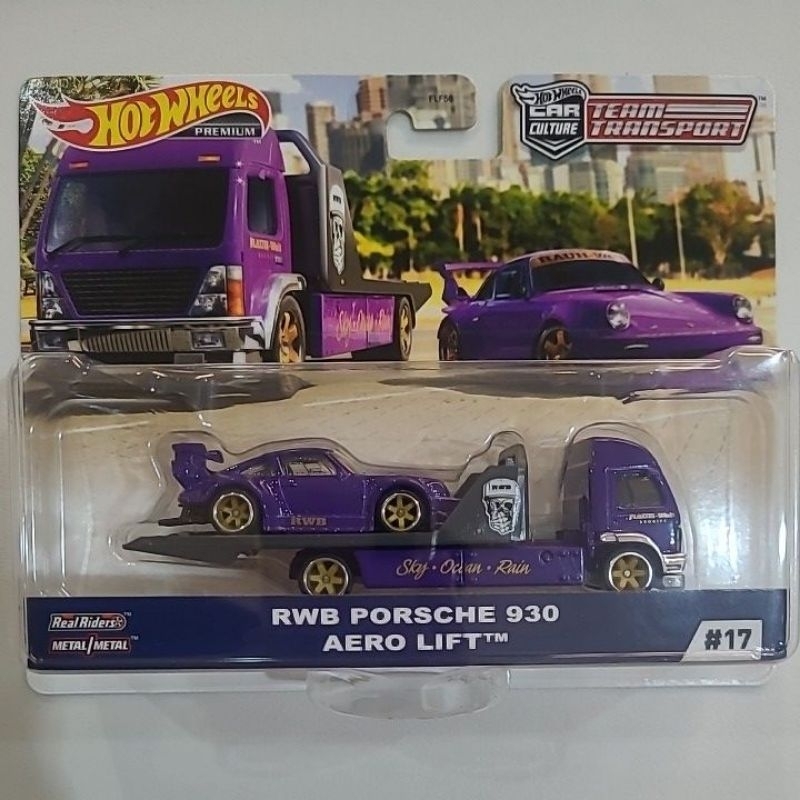 HOT WHEELS CAR CULTURE TEAM TRANSPORT RWB PORSCHE 930 PURPLE with AERO ...