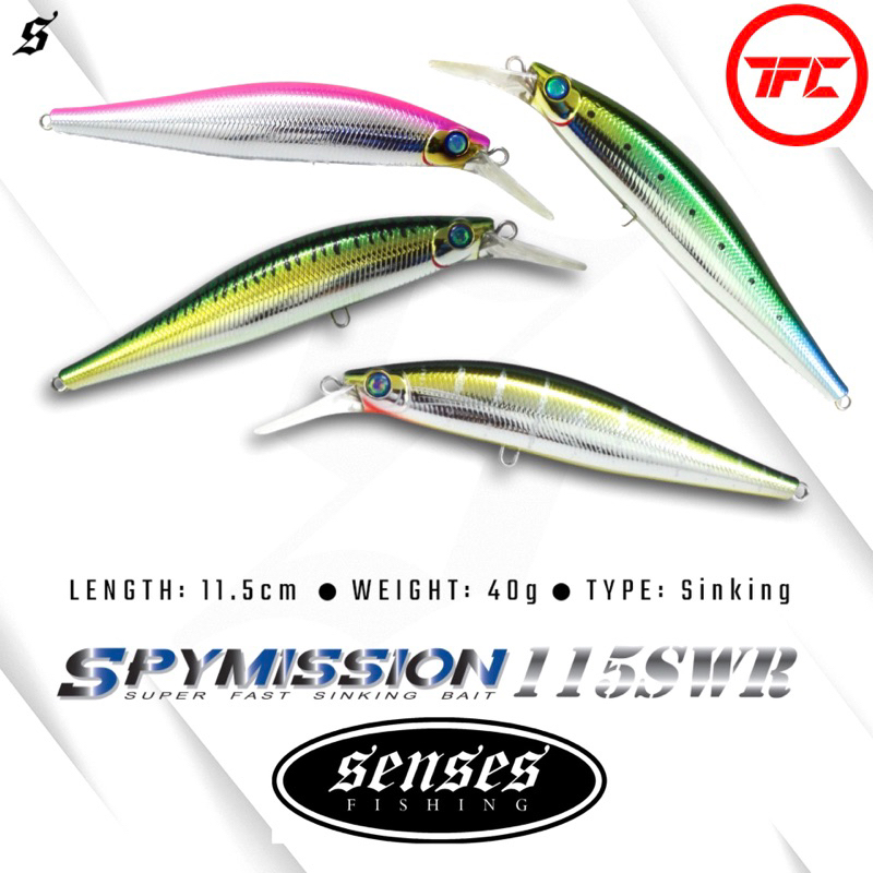 SENSES Spy Mission 40g Heavy Sinking Lure 115SWR Spymission Mackarel ...