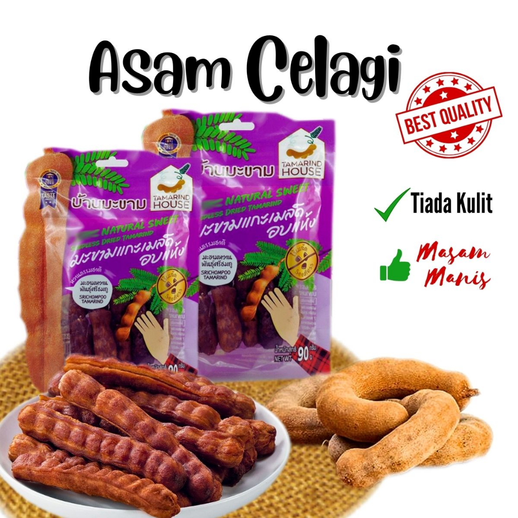 Asam Celagi Manis Sweet Seedless Dried Tamarind 90g /200g | Shopee ...
