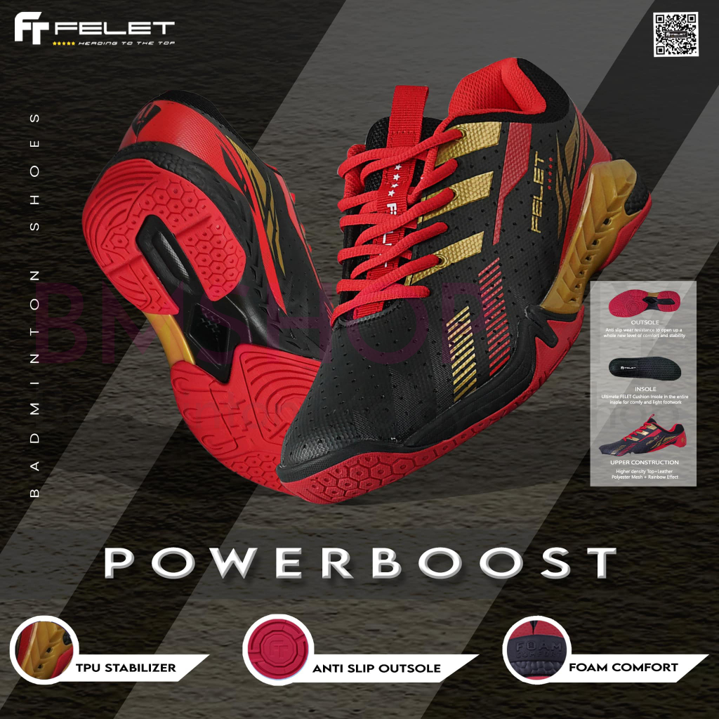 FELET Badminton Shoes Power Boost Series (6 COLORS) | Shopee Philippines