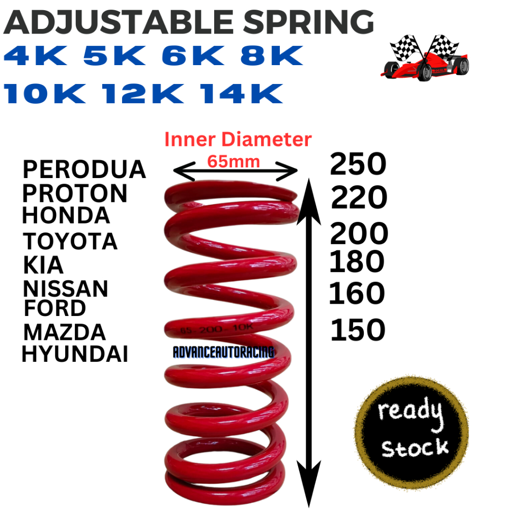 Adjustable Suspension Spring 4K/5K/6K/8K/10K (65mm)For Adjustable ...
