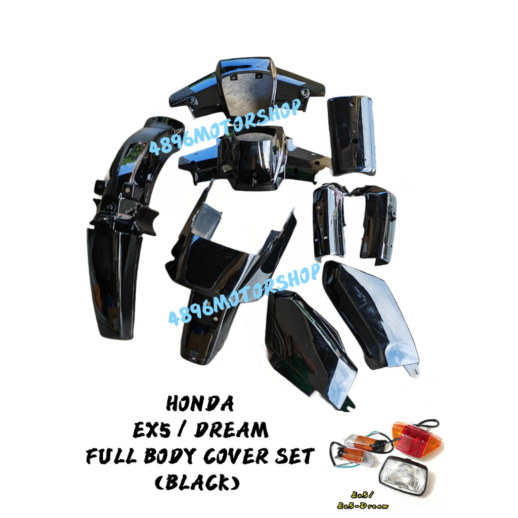 HONDA EX5 HIGH POWER EX5 DREAM BLACK COLOUR FULL BODY COVER SET BODYSET SIAP LAMPU / FULL BODY ...