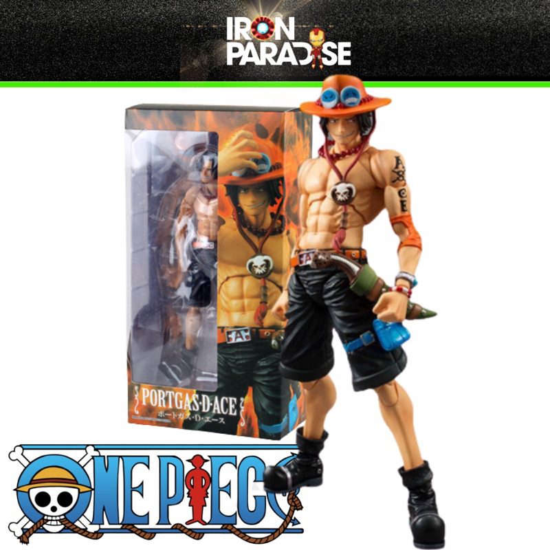 18cm One Piece Figma Luffy Ace VAH OnePiece Action Figure D. Ace Straw ...