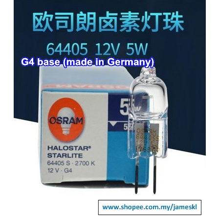 Osram 64405 12V 5W G4 Base Halostar Starlite Longlife Capsule (made in ...