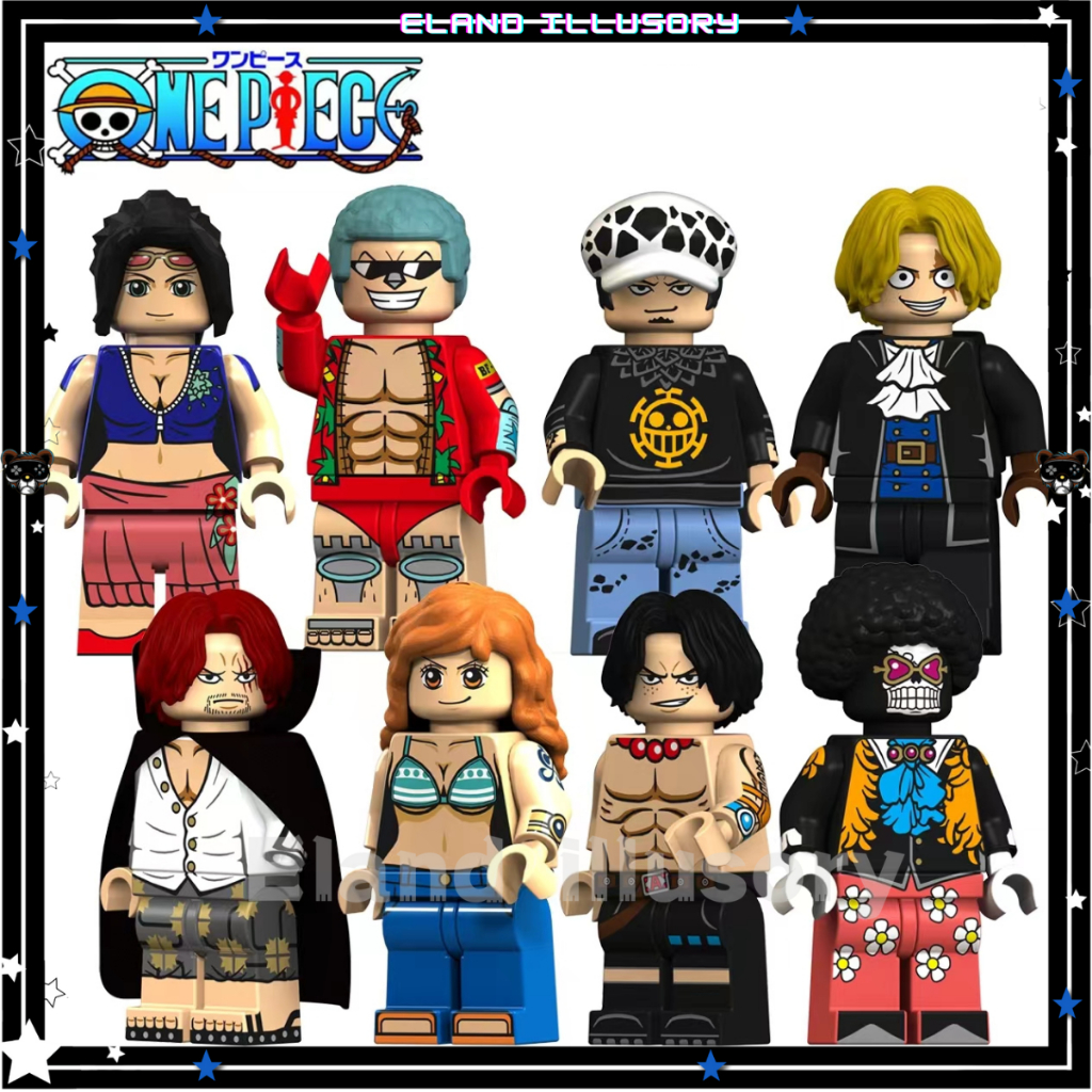One Piece Minifigures Luffy Zoro Ace Building Block Kid Toy Mainan ...
