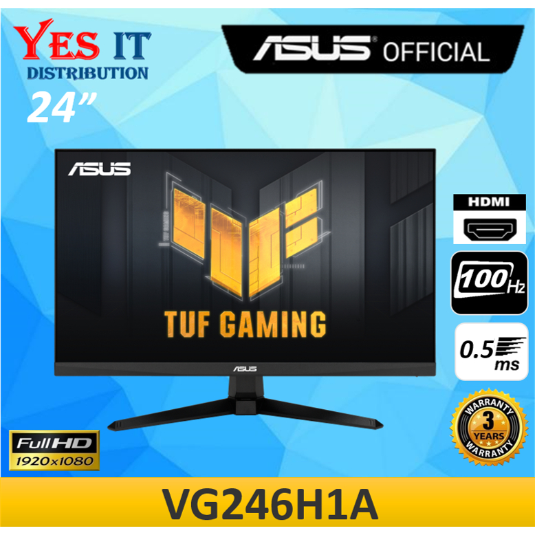 Asus TUF Gaming 24" VG246H1A FHD IPS 100Hz 0.5ms MRPT ELMB AMD FreeSync ...