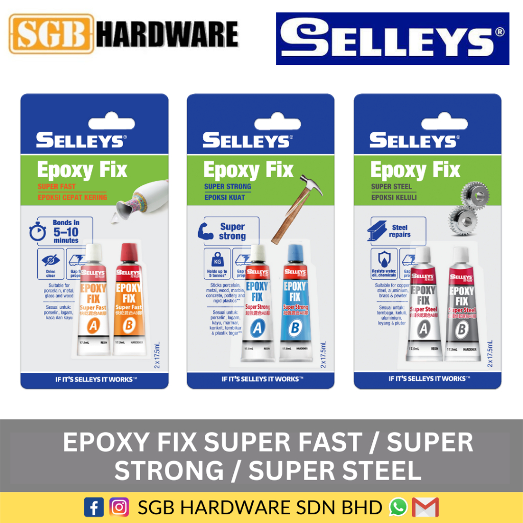 Selleys Epoxy Fix Super Steel / Epoxy Fix Super Fast / Epoxy Fix Super ...