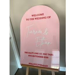 Arched Indoor Sign / Wedding Engagement Welcome Sign Board 3D Acrylic ...