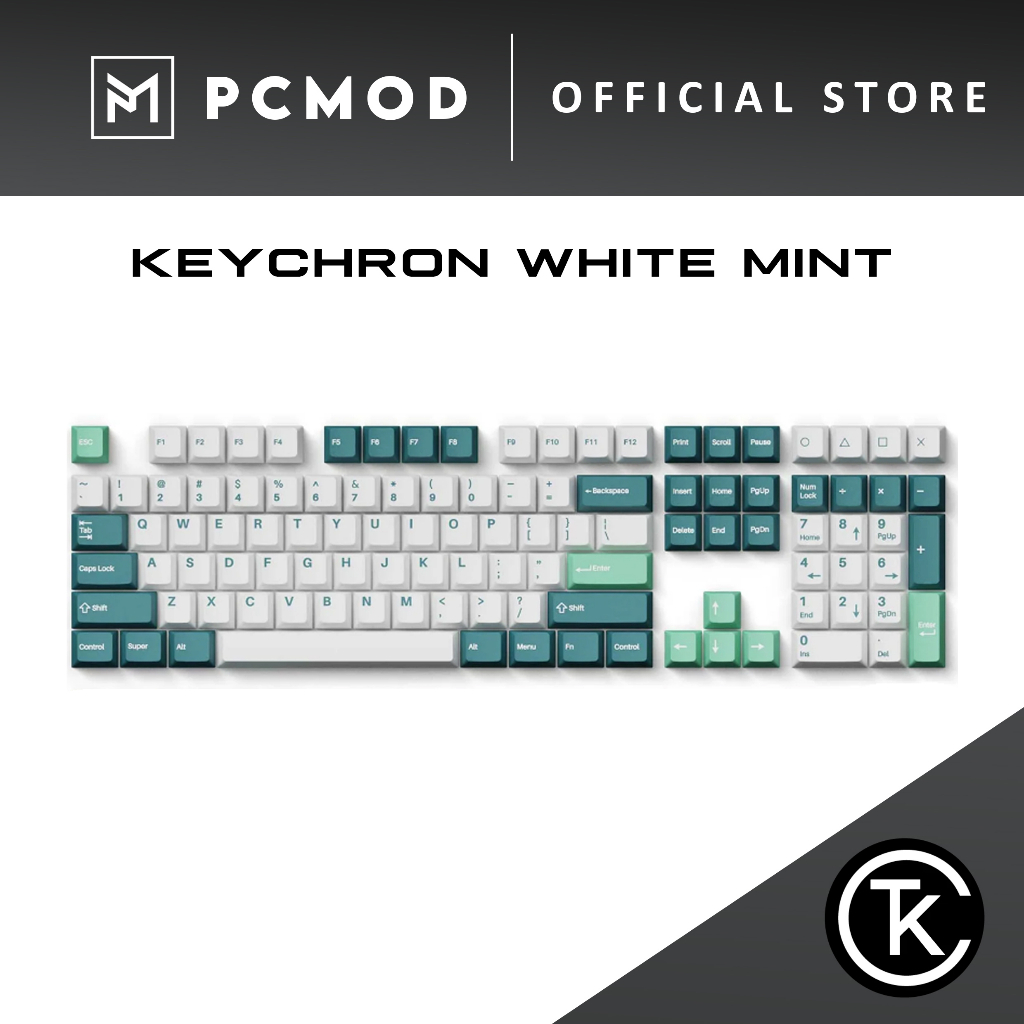 Keychron White Mint Cherry Profile Keycaps PCMOD x KEYMOD | Shopee ...