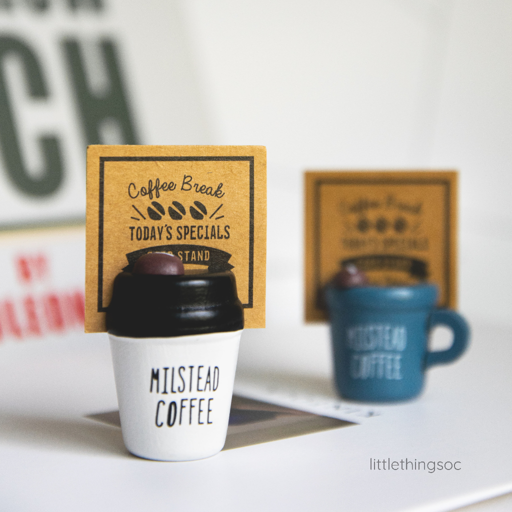 COFFEE GANG Memo Holder 2 Retro Designs Coffee Cup Mug Paper Clip Card ...